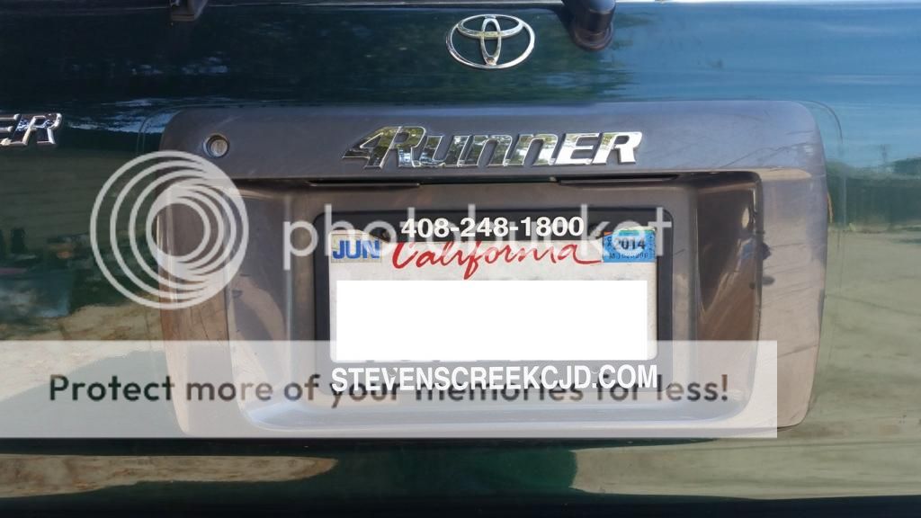 So apparently Toyota change the license plate frame - Toyota 4Runner ...