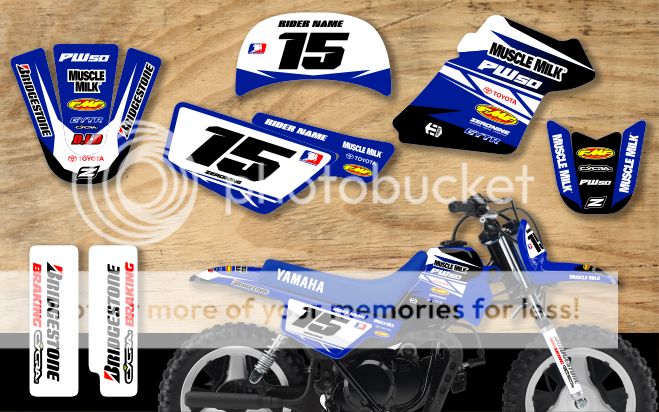 Yamaha PW50 Motocross MX Graphics Decal Kit Blue Blue | eBay